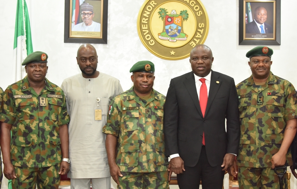 PICTURES: GOV. AMBODE RECEIVES NEW GOC 81 DIVISION, NIGERIAN ARMY, MAJOR