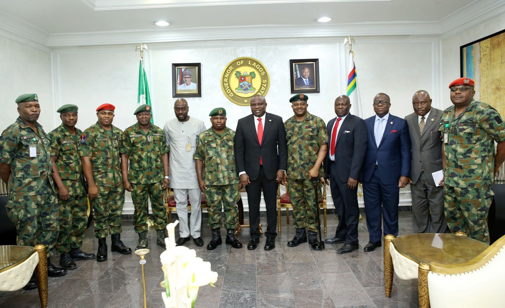 PICTURES: GOV. AMBODE RECEIVES NEW GOC 81 DIVISION, NIGERIAN ARMY, MAJOR